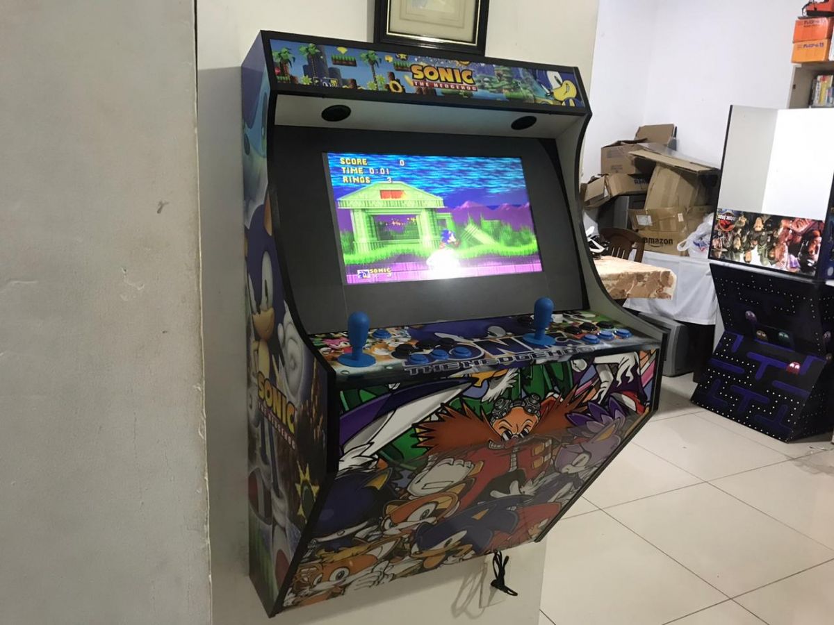 Malvadezagames Fliperama Bartop De Parede 19 Madeira Branca